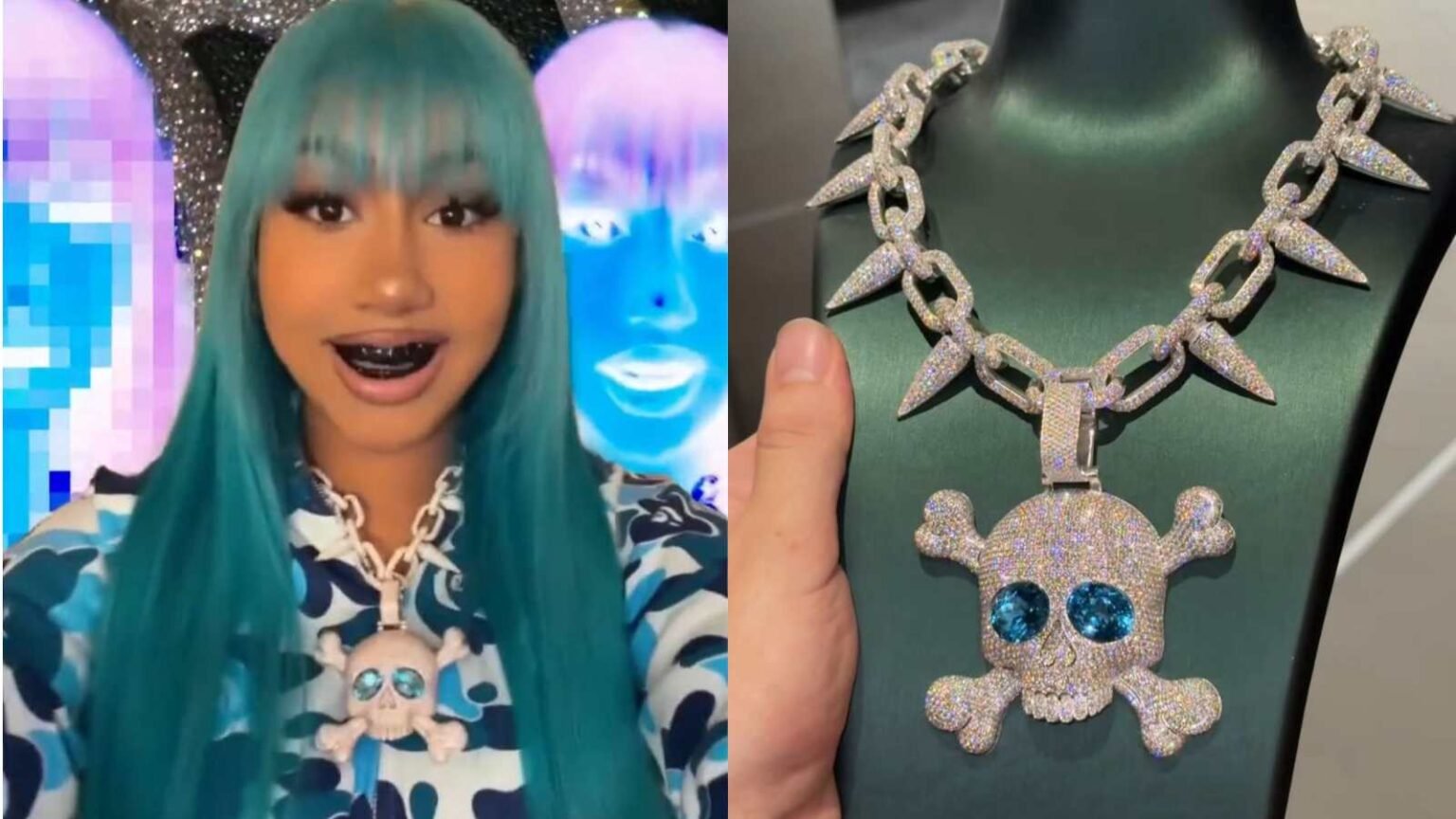 Kim Kardashian Gifts North West a 106-Carat Diamond Skull Necklace for ...